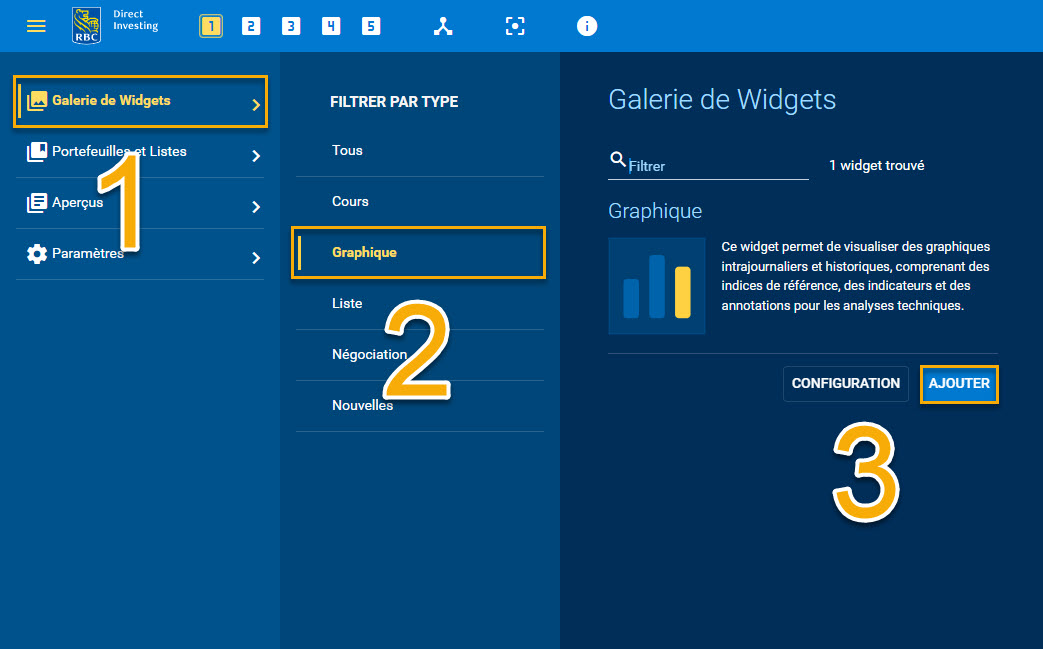 Utiliser un widget Graphique